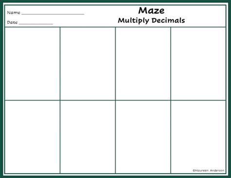 Multiply Decimals Maze By Maureen Anderson Math Tpt