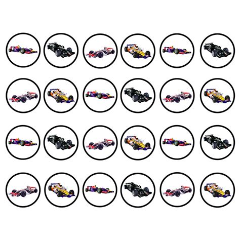 Buy 48 F1 Cupcake Decorations Edible Racing Car Cup Cake Toppers Mini