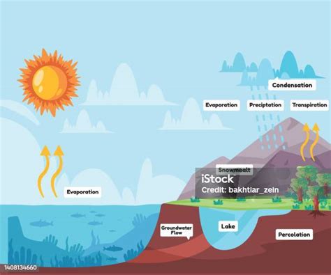 Siklus Air Proses Air Menguap Ke Atmosfer Mengembun Menjadi Hujan Di