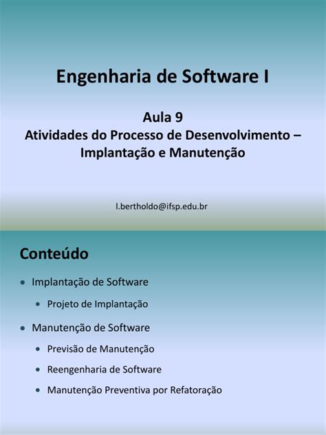 9 Atividades Do Processo De Desenvolvimento Implantação E Manutenção