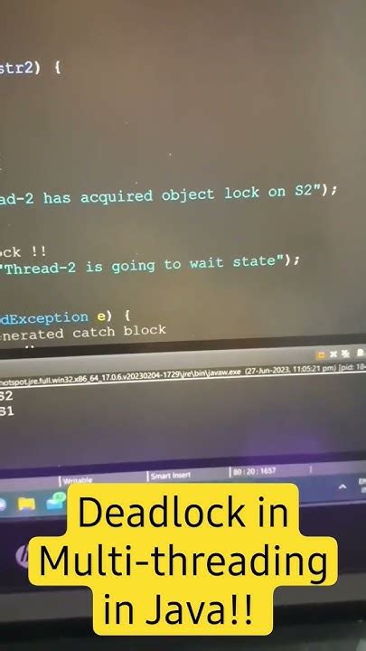 Deadlock In Multi Threading Short Ytshorts Coding Shortsfeed