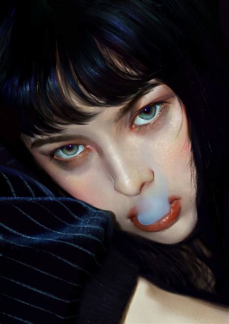 Artstation Smoking Girl