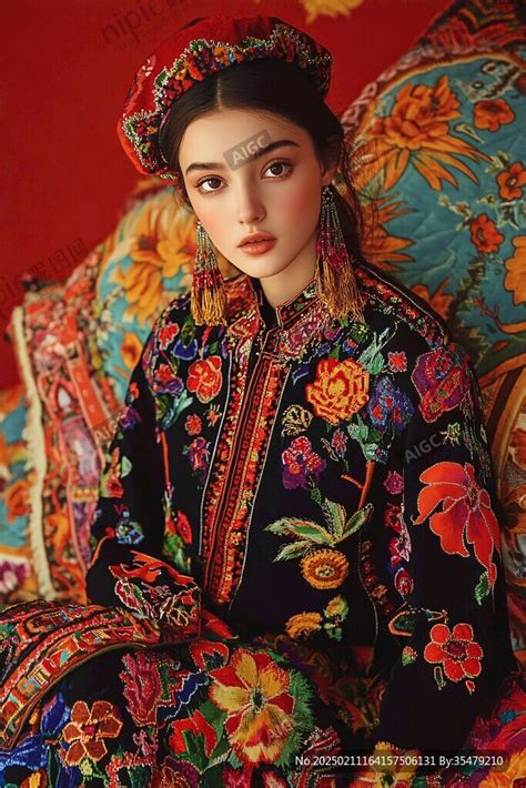 ai创作图维吾尔族嫁衣 维吾尔族新娘嫁衣 新疆少数民族女孩 插画新疆女孩 新疆姑娘 新疆民族女孩 维吾族女孩 维族女孩哈萨克族 原创手绘新疆