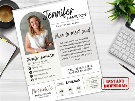 Real Estate Introduction Flyer Template New Agent Flyer Etsy
