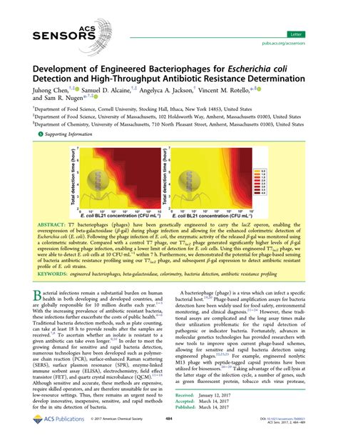 Pdf Development Of Enzymatic Engineered Bacteriophages For