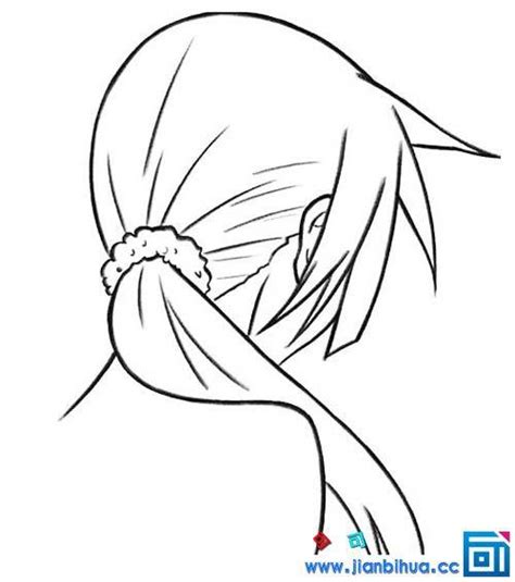 马尾辫女孩简笔画正面 简笔画图片大全 普车都