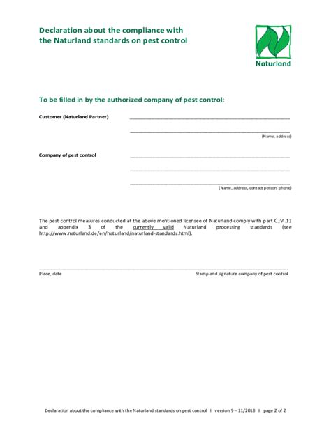 Fillable Online Declaration About The Compliance With The Fax Email Print Pdffiller