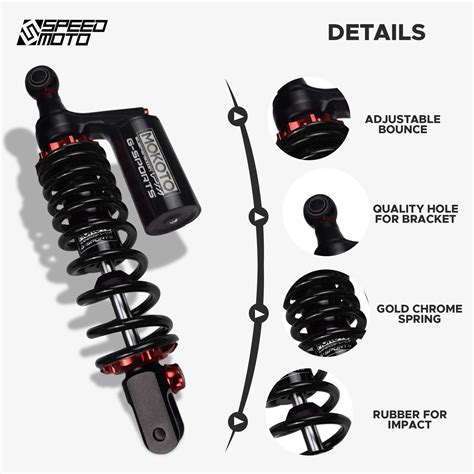 MOKOTO HONDA CLICK V1 V2 V3 REAR SHOCK GAS ABSORBER W BASO 330MM GOLD
