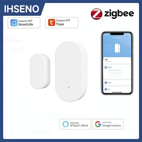 Датчик двери и окон Tuya Smart ZigBee, беспроводной мини-детектор ...