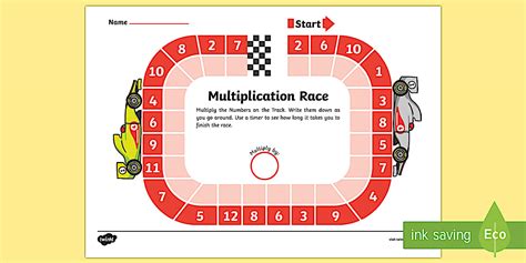 Multiplication Race Worksheet Professor Feito Twinkl