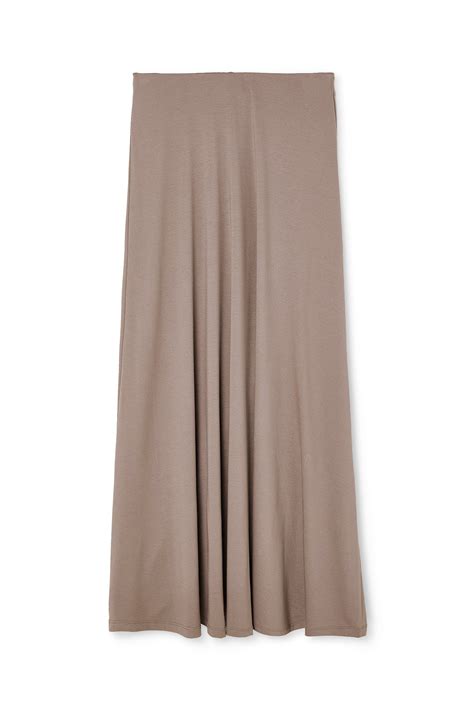 Soft Line Flowy Maxi Skirt Brown Na Kd