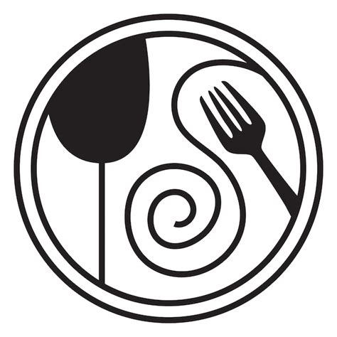 Copo De Vinho E Design De ícone De Vetor De Garfo Ícone Plano Vetor