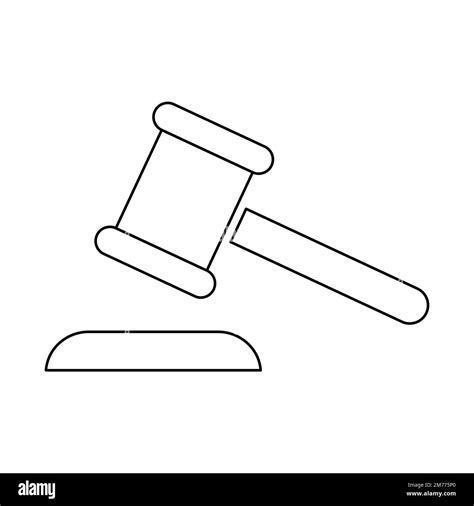 Judge Hammer Icon Law Auction Symbol Gavel Justice Sign Vector