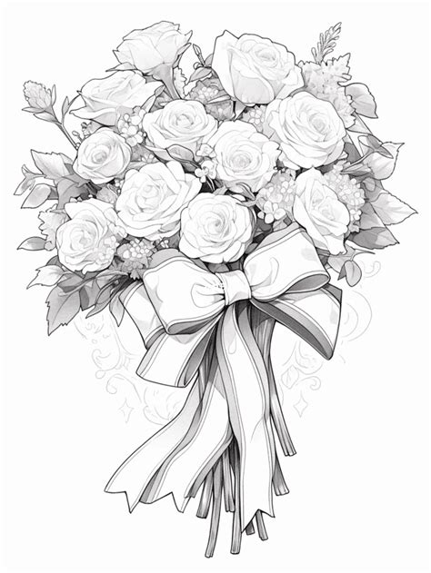 百花系列之【早安玫瑰】线稿可临摹可涂色 花瓣网