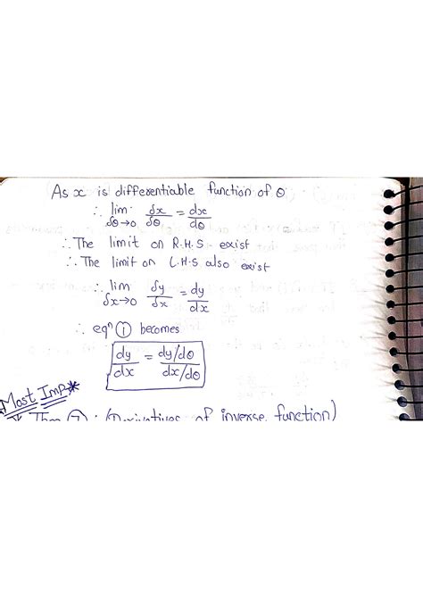 SOLUTION Derivatives Of Parametric Functions Studypool