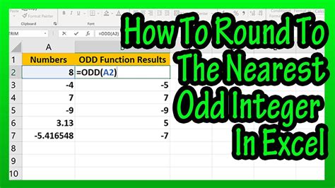 how to round up or down to the nearest odd integer using the odd