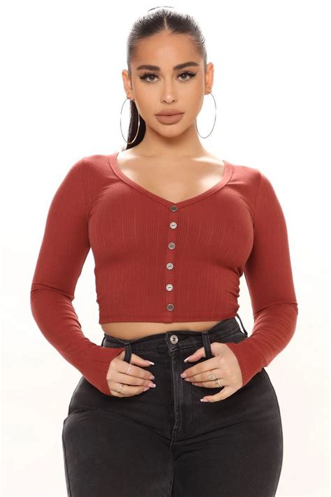 Moving Along Long Sleeve Top Rust Fashion Nova Fall Fashion
