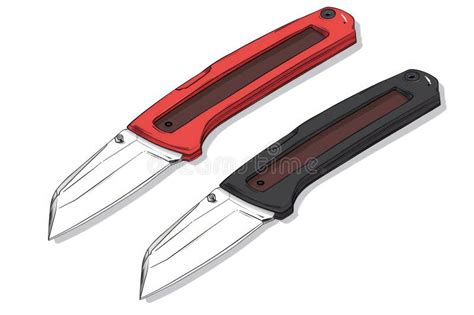 Two Sharp Knives Placed Side By Side On A Surface Stock Image Image