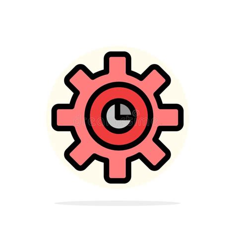 Graph Marketing Gear Setting Abstract Circle Background Flat Color Icon Stock Vector