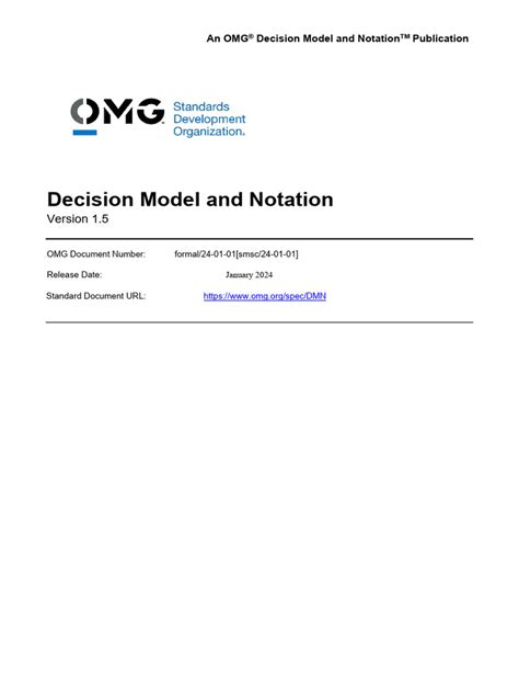 Dmn Decision Model And Notation 15 Pdf Copyright Xml