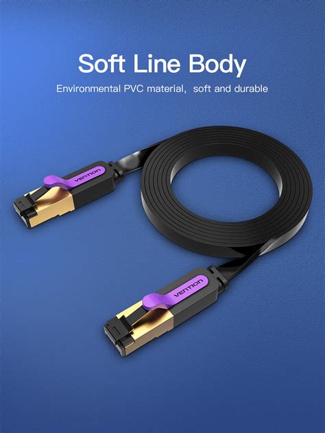 Flat Cat7 Patch Cable Black
