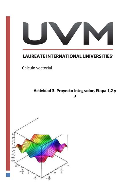 Calculo Vectorial Proyecto Integrador Etapa Actividad Proyecto Hot