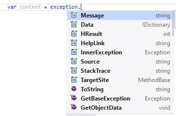 C How Does My Exception Object Have A Bunch Of Different Properties At Runtime That Aren T
