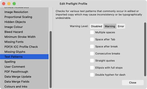 Suggestions For Preflight Text Patterns Feedback For The Affinity