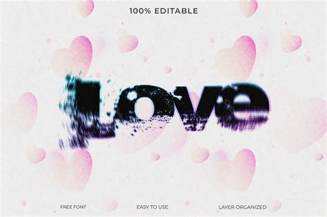 Love Font Style Text Effect Free Photoshop Psd File