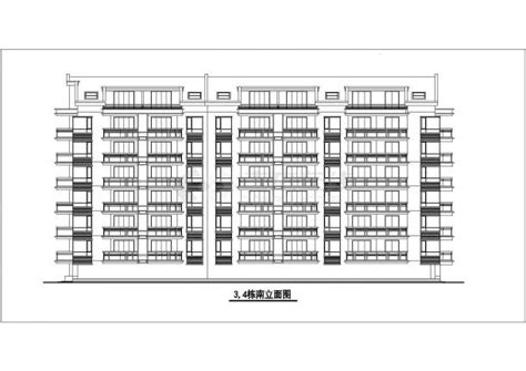 杭州市某居住区四栋联立式商住楼平立面设计cad图纸住宅小区土木在线