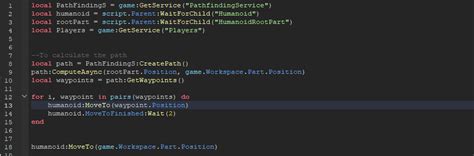 lua how do i use pathfinder to make the npc chase a player stack