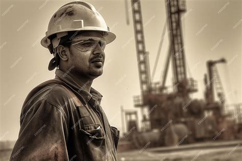 Premium Ai Image A Man Wearing A Hard Hat And Safety Glasses Stands