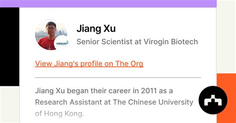 Jiang Xu Senior Scientist At Virogin Biotech The Org
