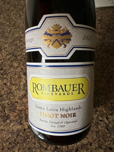 2021 Rombauer Vineyards Pinot Noir Usa California Central Coast