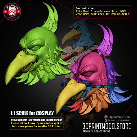 🪖 Shangrila Frontier Sunraku Mask Anime Props Cosplay Helmet・ 3d