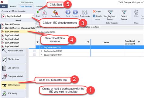 simulate an ied from an scl file