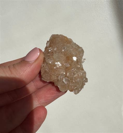 Peach Diamond Apophyllite Clusterspecimen D Grounded Crystals