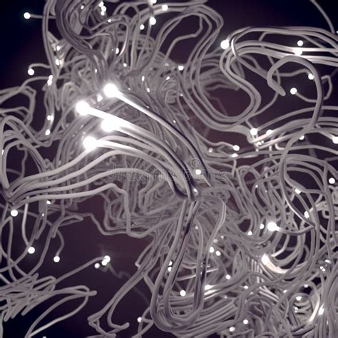 Abstract Intertwining Curl Pattern Of Thin Grey Lines Creative Background 3d Rendering Digital