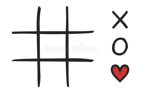 Tic Tac Toe Or Naughts And Crosses Vector Stock Vector Illustration Of Sketch Heart 269679301