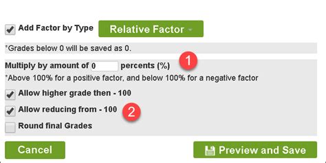 Factor Types Curve Grades Tomax Instructor Support