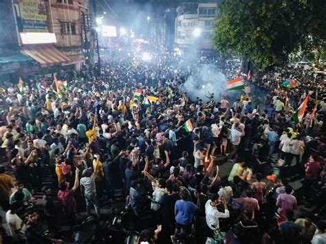 Indore Team Indias Victory Celebrated At Rajwada In Indore Thousands