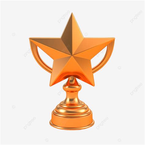 별이 있는 3d 오렌지 골드 트로피 상 성공 챔피언 Png 일러스트 및 이미지 에 대한 무료 다운로드 Pngtree