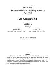 Lab Assignment 5 Pdf EECE 2160 Embedded Design Enabling Robotics