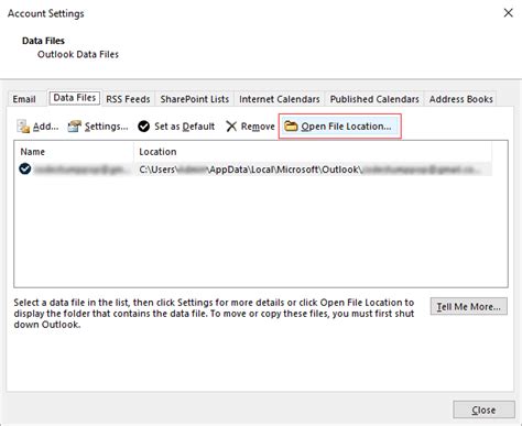 how to fix the error ‘outlook data file cannot be configured