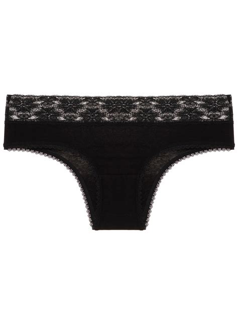 Calcinha Caleçon Renda Sweet Cotton Preto Loungerie