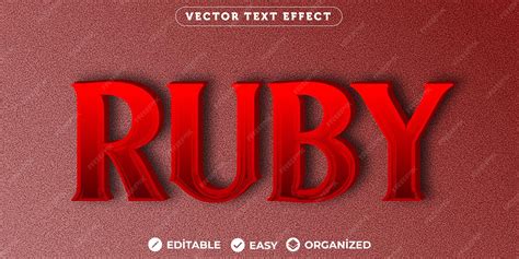 Premium Vector Ruby Text Effectfully Editable Font Text Effect