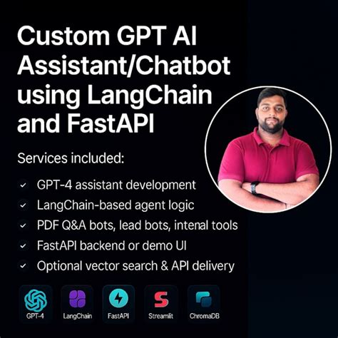 Build A Custom Gpt Ai Assistant Or Chatbot Using Langchain And Fastapi By Saikumar680 Fiverr