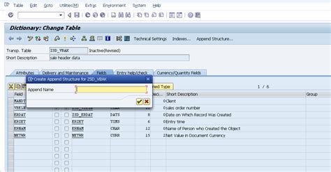 Sap Tech Appending Structure To The Customized Table Standard Table