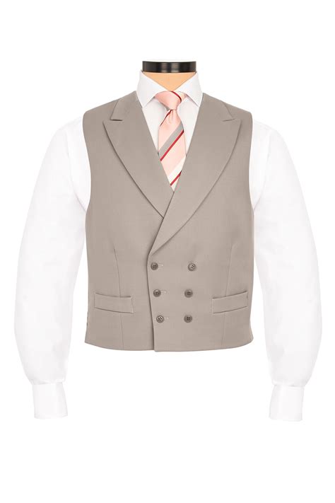 Double Breasted Dove Grey Traditional Morning Waistcoat