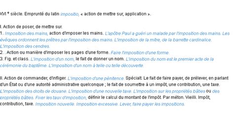Imposition La Définition